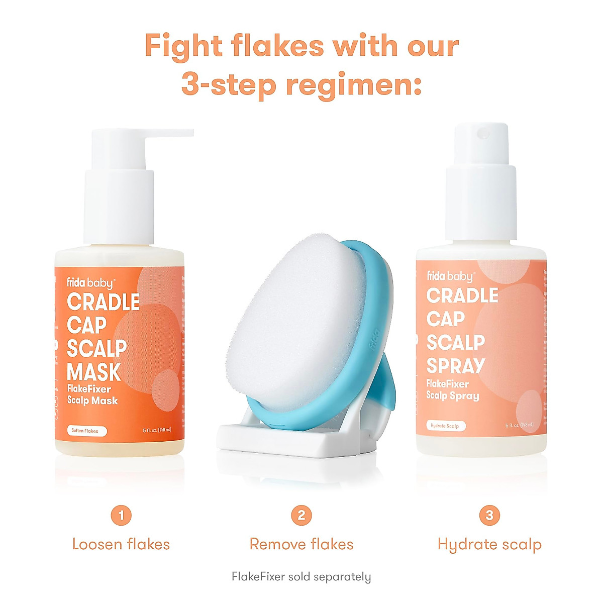 Oh Cr*p! Cradle Cap Flake Fixer Scalp Spray + Scalp Mask Duo by Frida Baby Soothes Baby's Scalp, Prevents Dryness and Flakes