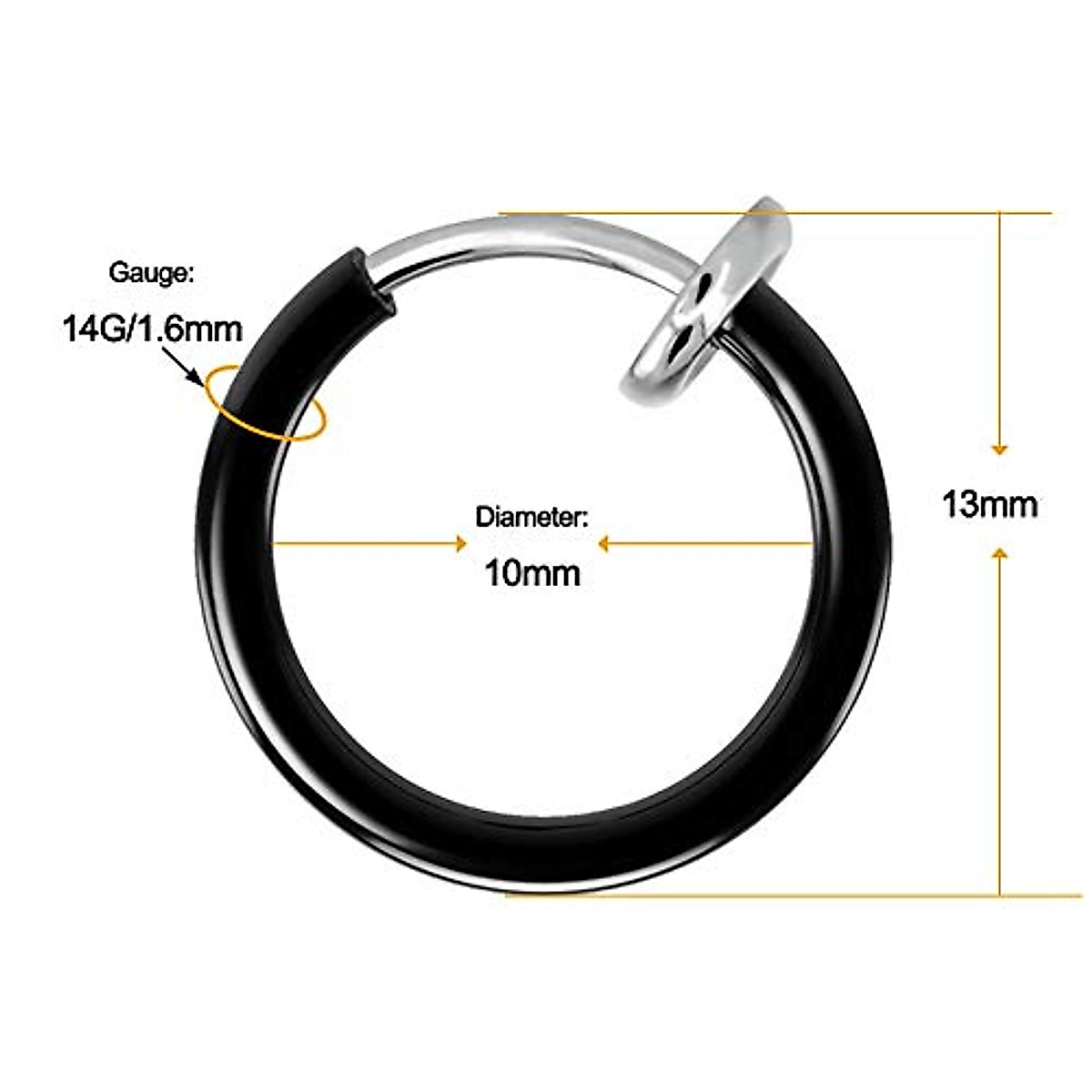 COCHARM Fake Nose Ring Non Piercing Nose Hoop Fake Faux Septum Jewelry Fake Lip Rings Unpierced Clicp on Nose Hoop Non Piercing Earrings