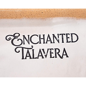 Enchanted Talavera Ceramic Large Utensil Holder Spatula Crock Kitchen Counter Organizer Mexican Pottery Utensils Tools Caddy Spoon Rest White Ceramic (Red Large (7.5" H x 6" W)