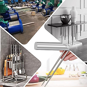 Tynulox 5Pcs 304 Stainless Steel Round Rod, 3/16" Diameter 10" Length Metal Solid Shaft Rods for Industry, Metal Working Hobbies and DIY Craft