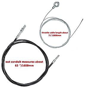 HOLATO 71 Inch Throttle Cable for Predator 196cc 212cc 5.5hp 6.5hp GX160 GX200 Engine Manco Dingo ASW 8252-1390 American Sportworks Kandi Yerf Dog Go Kart Go Cart Lawn Mower Mini Bike Heavy Duty Parts