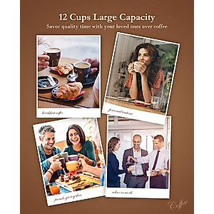 Wamife Coffee Maker - 12 Cup Programmable Drip Coffee Machine Coffee Brewer Timer Machine with Thermal Carafe Retro Coffee Makers for Home & Office (Blue Coffee Machine)