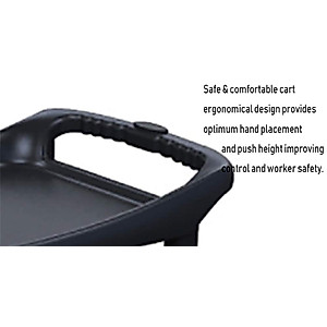 INDYAH Movable Trolleys, Kitchen Storage Hand Trucks, 3 Tier Hotel Cateservice Cart Plastic Cleaning Collection Trolley for Restaurants