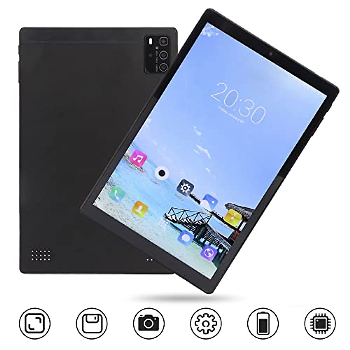 soobu 10in Tablet, Dual Speakers for Android10 100‑240V Tablet PC 8 Core CPU for Elderly (US Plug)