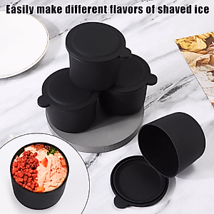 4pcs Ice Block Stencil, Reusable Silicone Ice Template with Lid Ice Shaver Template Ice Stencil Replacement for Kitchenaid Ice Shaver Machine Accessories for Shaved Ice Making (Black)