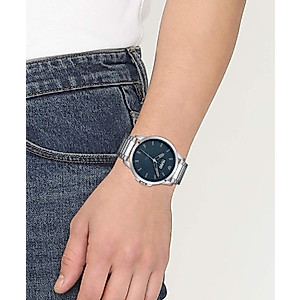 HUGO #First Men's Quartz Stainless Steel and Link Bracelet Casual Watch, Color: Silver (Model: 1530186)