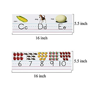 AUONY Alphabet Bulletin Board Set, Alphabet Banner Number Banner Alphabet Wall Classroom Decorations Bulletin Board Border for Playroom Bedroom Nursery Room Decorations, 11 Sheets