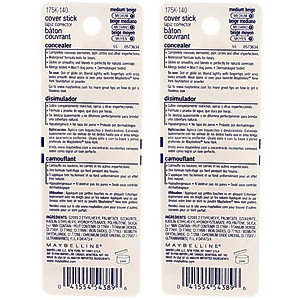 Maybelline Cover Stick Concealer - Medium Beige, Medium (Pack of 2)