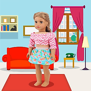 Ecore Fun 10 Sets 18 Inch Doll Clothes - 18 pcs Doll Clothing Doll Outfits Dress Swimsuits Jumpsuit Tights for 18 Inch Dolls Christmas Birthday Gift