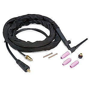 Eastwood Arc Welder Tig Welding Torch for Arc Inverter Stick Welder 10 Foot Tig Torch with Nozzles & Collets & Standard Cap & Button Cap and Tungsten
