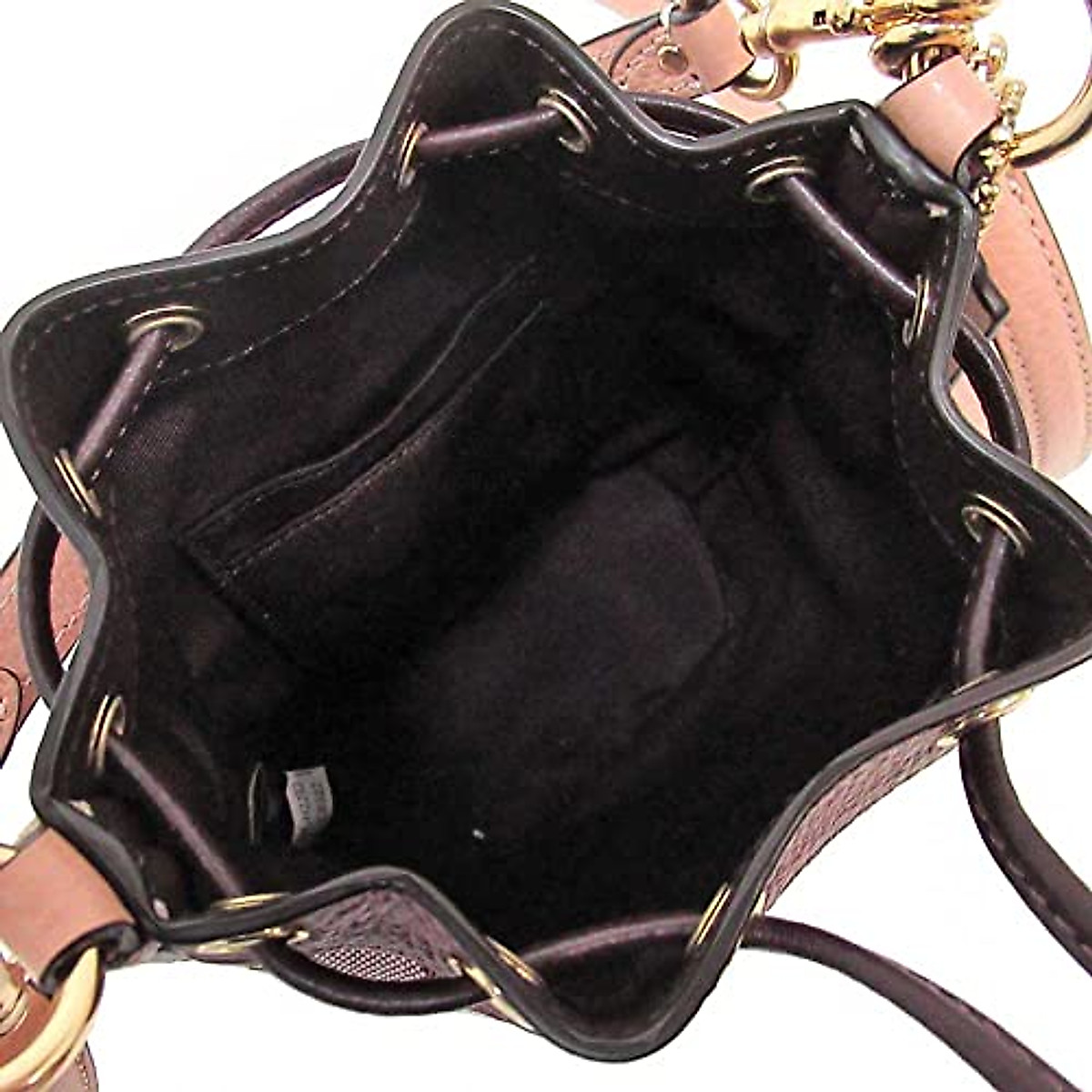 Coach Mini Dempsey Bucket Bag With Coach Patch (IM/Wine Multi)