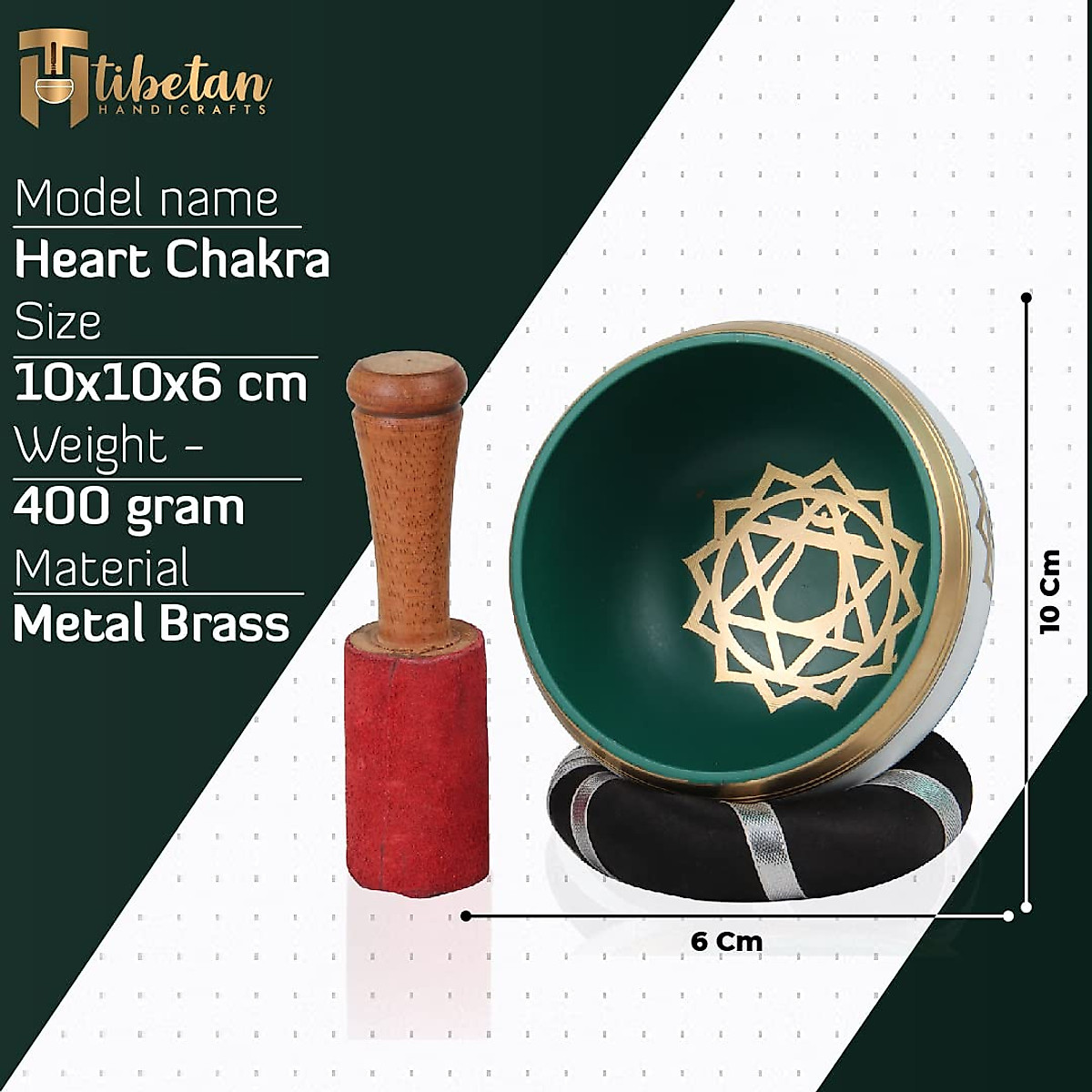 Tibetan Singing Bowl Set - Easy To Play Authentic Handmade For Meditation Sound 7 Chakra Healing by Tibetan Handicrafts