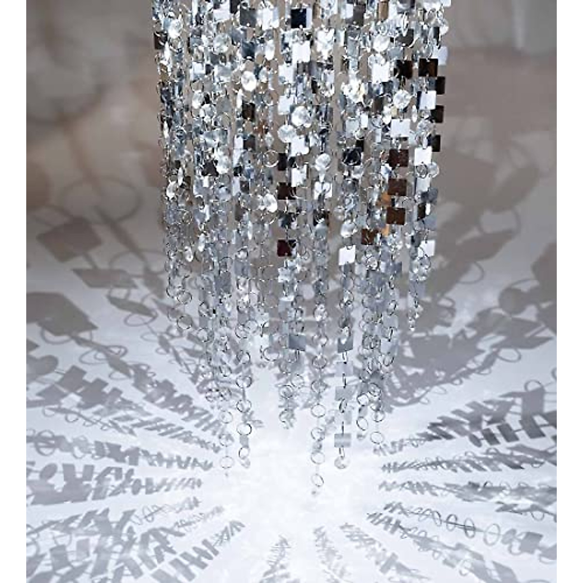 Wind & Weather 12-Inch Diameter by 29.5-Inch High Star-Shaped Mirrored Outdoor Chandelier with Solar Lights Powered by Discreet Solar Panel in Top with 9-Inch Long Hanging Chain Included