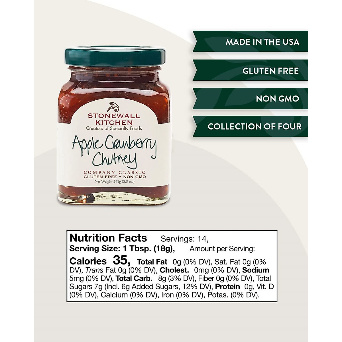 Stonewall Kitchen Apple Cranberry Chutney, 8.5 Ounces