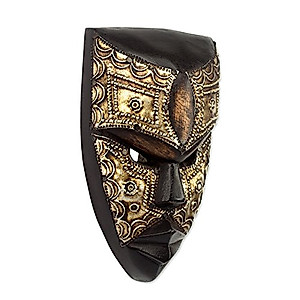 NOVICA Decorative Wood Mask, Brown