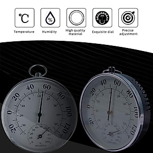 Mini Indoor Thermometer Hygrometer - CHIVENIDO Room Thermometer 2 in 1 Temperature and Humidity Monitor Gauge for Table, Kitchen, Office, Outdoor (No Battery Needed)-White