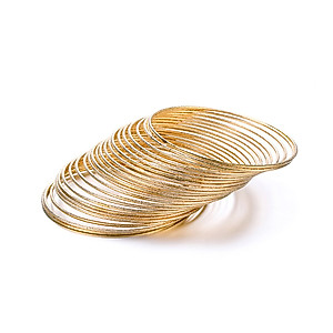 Ensoul Rose Gold Color Spiral Metal Wire Bracelets & Bangles For Women