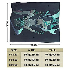 Genshin Impact Xiao Game Anime Blanket Flannel Fleece Warm Soft Throw Blanket for Couch Sofa Bed Living Room50 X40