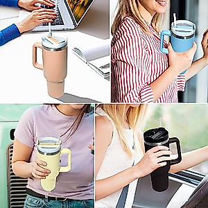 HeyMoly 40 OZ Tumbler Lid Replacement Fit for Stanley, Spill Proof and Splash Resistant Tumbler Covers Fit for Tumbler 40 oz and Coffee Mugs(2 Pack, Pink Dusk)