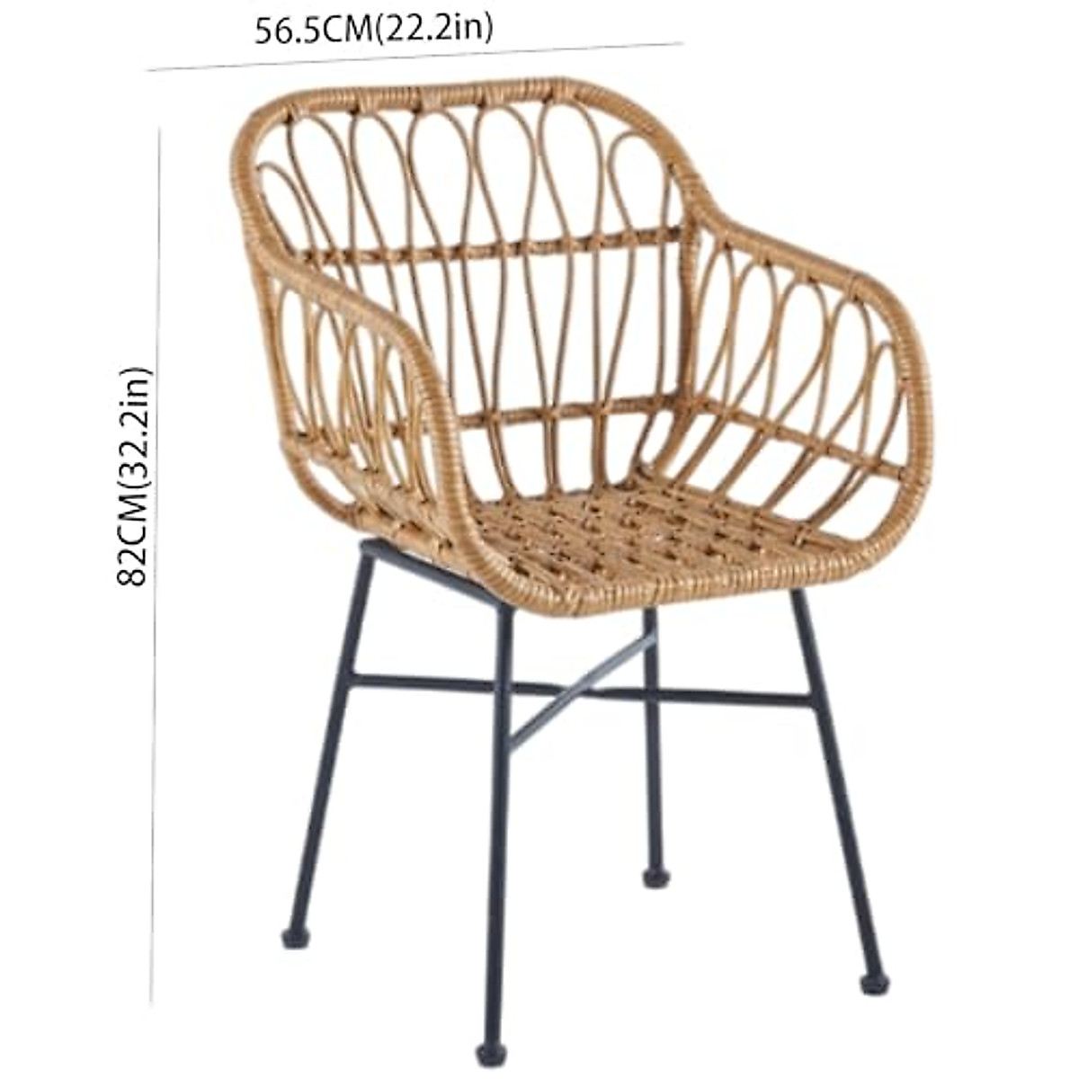 HASWEX Outdoor Patio Rocking Chair Indoor Rattan Rocker Chair, Padded Cushion Rocker Recliner Chair Suitable for Front Porch Living Room Terrace Garden Courtyard