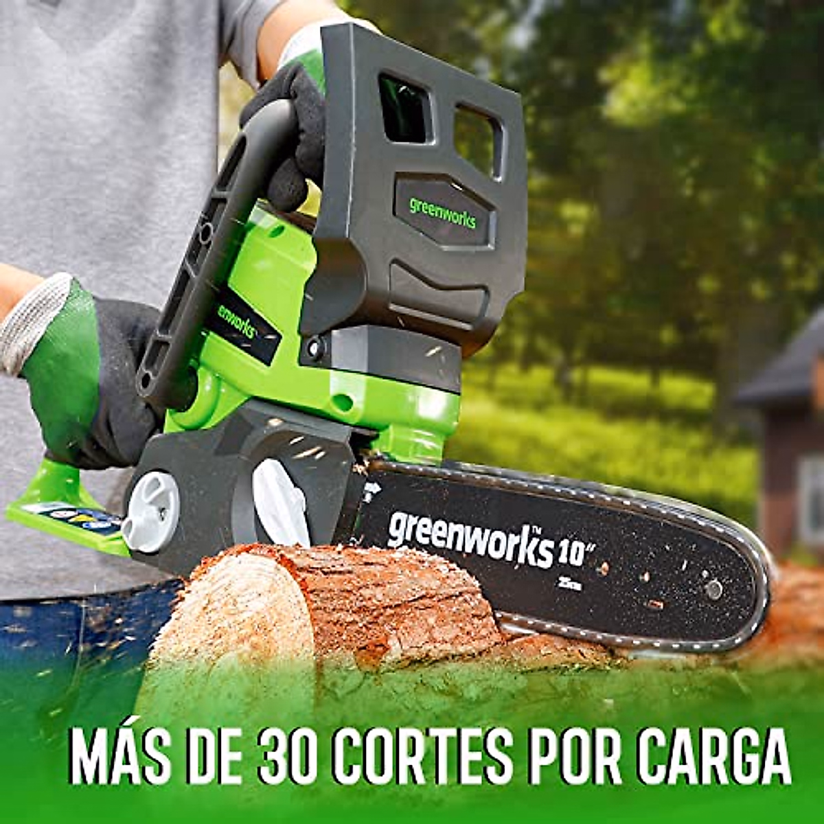 Greenworks 24V 10" Chainsaw, 2.0Ah USB Battery and Charger