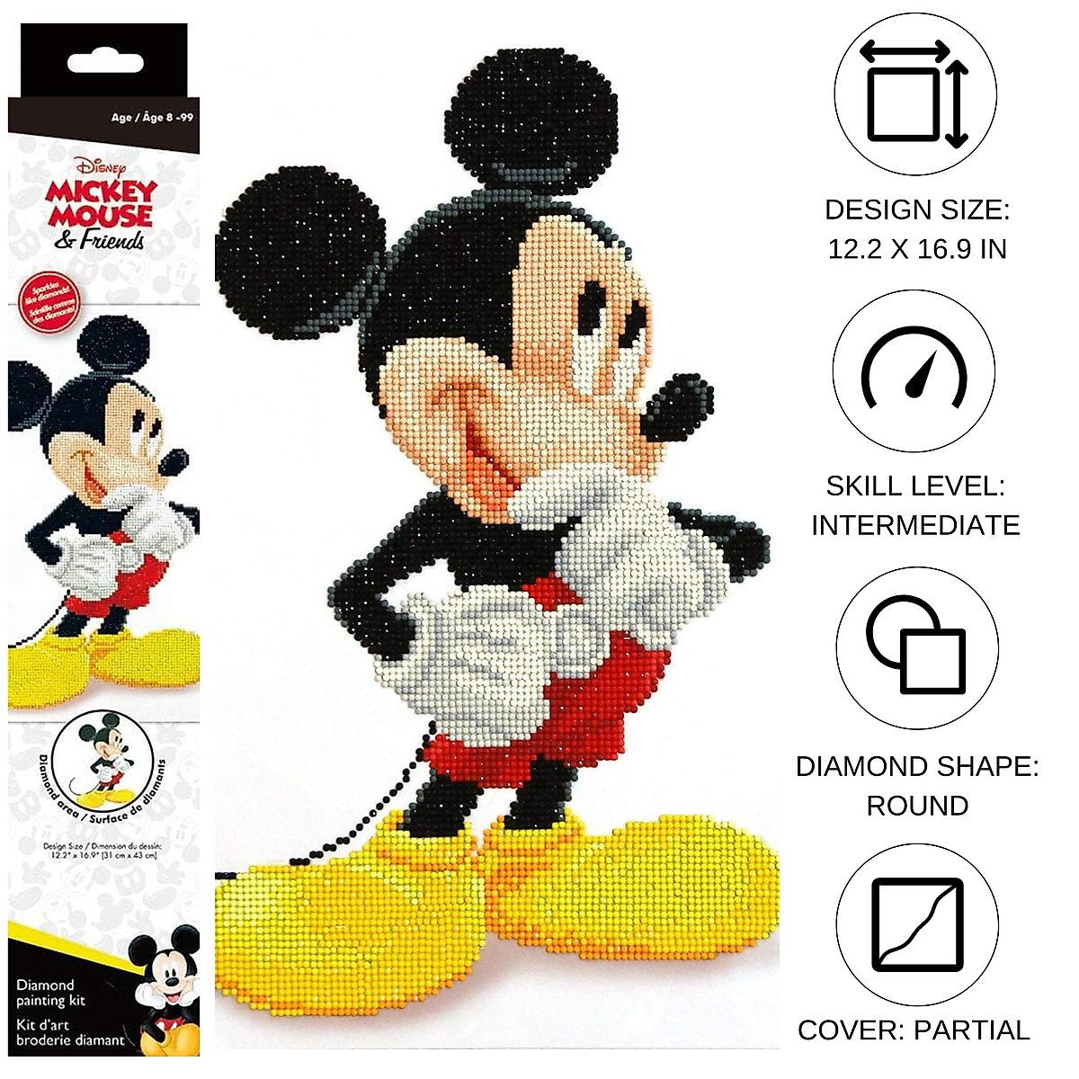 DIAMOND DOTZ ® - Mickey Wonders Diamond Painting Artwork Kit, Disney Diamond Art, Disney Diamond Painting, Diamond Art Kits for Adults Disney, Diamond Painting Easy, Diamond Painting Disney