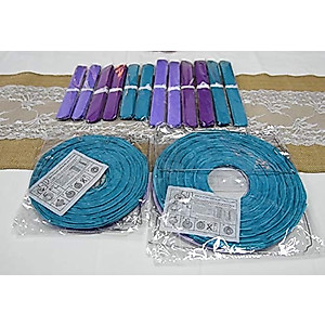 Furuix Mermaid Party Decorations /Under The Sea Party 16pcs Teal Lavender Purple Tissue Paper Pom Pom Paper Lanterns for Birthday Decor Mermaid Baby Shower Decorations Mermaid Party Supplies