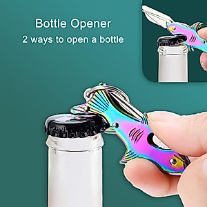 Juzpio Mini Multitool Pocket Knife with Toothpick and Bottle Opener, Small Folding Knife ( Stainless Steel