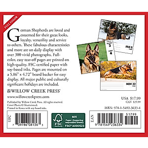 Willow Creek Press German Shepherds Daily 2024 Box/Desk Calendar (5.86" x 4.72")