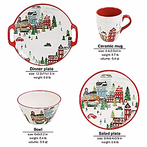 Zog Melamine Dinnerware Set for 4-16 Pcs Camping Dishes Set with Melamine Dinner Plates,Melamine Salad Plates,Melamine Bowls and Ceramic Cups.Lightweight and Unbreakable (Flower3)