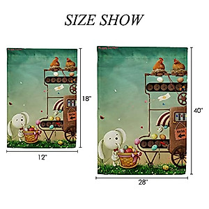 My Little Nest Seasonal Garden Flag Easter Egg Bunny Double Sided Vertical Garden Flags for Home Yard Holiday Flag Outdoor Decoration Farmhouse Banner 12"x18"