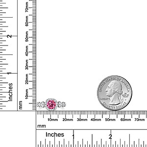 Gem Stone King 925 Sterling Silver Pink Mystic Topaz Engagement Ring For Women (1.32 Cttw, Available 5,6,7,8,9) (Size 5)