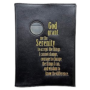 AA Big Book Cover, with Serenity Prayer (Black)