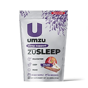 UMZU zuSleep - Natural Sleep & Relaxation Support - with Ashwagandha Root Extract, L-Theanine & Magnesium - Take 1x Daily with Water - 30 Day Supply - 12.6 oz - Apple Cider with Cinnamon
