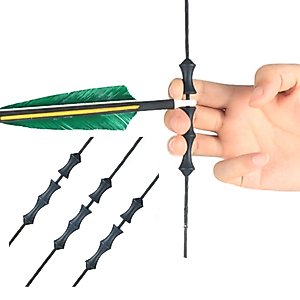 Archery 3PCS Bowstring Finger Saver Quick Shot Finger Guard for Hunting or Bowfishing (Black)