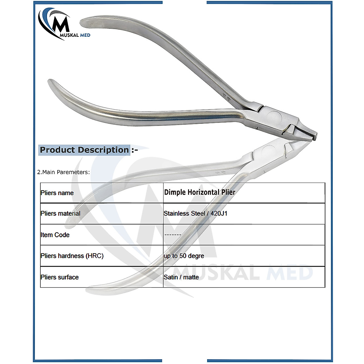 VISION TEK MED Orthodontic Dental Dimple Horizontal Plier Thermal Forming Retainer Clear Aligner Braces Plier