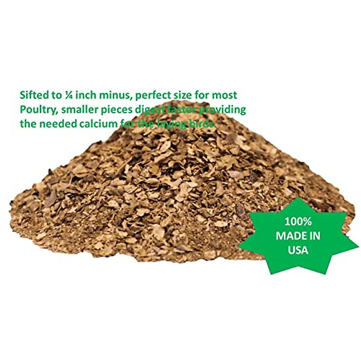 Pacific Oyster Shells - Crushed Oyster Shell Calcium Supplement for Egg-Laying Poultry (Chickens & Ducks) 5lb