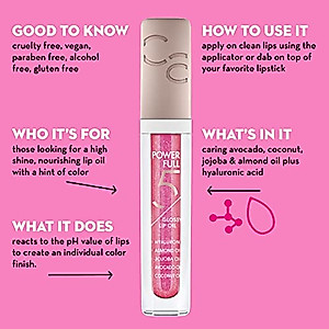 Catrice | Powerfull 5 Glossy Lip Oil | pH-Reactive for a Personalized Color | Formulated with 5 Nourishing Oils | Gluten Free | Vegan & Cruelty Free (040 | Raspberry Glow)