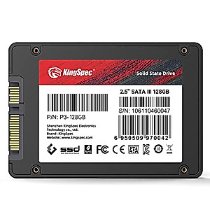 KingSpec 128GB 2.5" SATA SSD, SATA iii 6Gb/s Internal Solid State Drive - 3D NAND Flash, for Desktop/Laptop/All-in-one(P3,128GB)