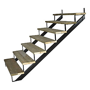 Pylex 13907 7 Steps Steel Stair Stringers, Black