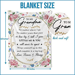 Fastpeace Grandma Gifts, Blankets for Grandma, Gifts for Grandma Mom Form Granddaughter Grandkids Grandson Grandchildren, Grandma Gifts for Birthday Christmas New Year Blanket Throw