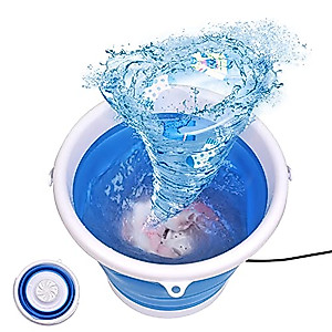 【Upgraded version】10L Portable Mini Washing Machine, Folding Turbo Washing Compact Ultrasonic Turbine Washer Lightweight Travel Laundry Washer USB Powered Camping Apartments Dorms