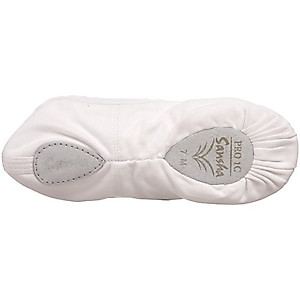 Sansha unisex-adult Pro 1 Canvas Ballet Slipper,White,15 W (13 W US Women's/11 W US Men's)