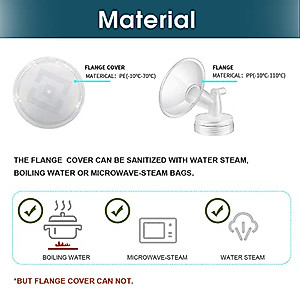 Begical 2pc 17mm Flange&Flange Cover Compatible with Spectra/Motif Luna/Amada MYA Breastpumps Replacement to Pump Parts/Flanges/Shields. Compatible with Spectra S1 S2 9 Plus Parts/Accessories
