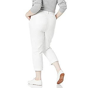 Amazon Essentials Women's Mid-Rise Slim-Fit Cropped Tapered Leg Khaki Pant, Bright White, 12