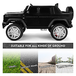 JOYLDIAS Kids Ride On Cars, Licensed Mercedes-Benz Maybach G650S, 12V7AH Battery Powered Toy Electric Car for Kids with 2.4GHz Remote Control, 2 Motors, 3 Speeds, Lock, Music, Horn, LED Lights, Black