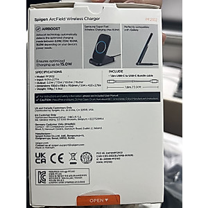 Spigen [Designed for Samsung] Qi True 15W Super Fast Wireless Charger Stand for Samsung Galaxy S23 Plus Ultra Z Fold Flip 4 3 S22 Note 20 S21 S20 S10 S10e Note 10 and More [No Adapter Included]
