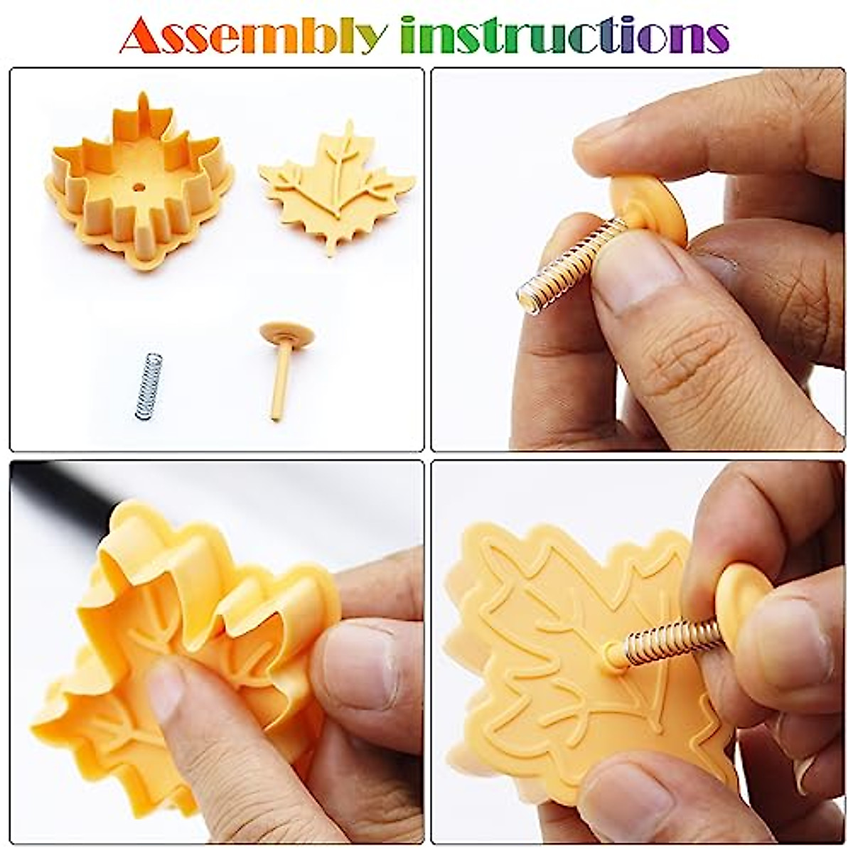 Joinor Cake Leaves Baking Pie Crust Cutters Set of 4 Random Color