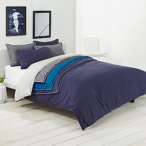 Lacoste Washed Solid Duvet Set, Castle Rock, King
