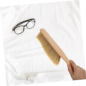 SEWOART 1pc Cleaning Brush Hand Sweeper Brush Bristles Dusting Brush Carpet Broom Drafting Brush Duster Brush Cleaning Broom Brooms Household Cleaning Bed Broom Soft Brush Home Khaki Wood